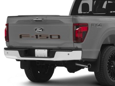 F-150 Rear Tailgate Letter Inserts; Matte Black with Tremor Orange ...