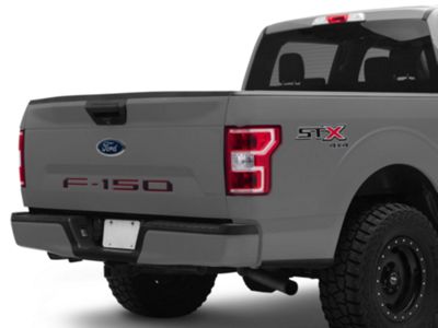F-150 Tailgate Insert Letters; Black with Red Outline (18-20 F-150 w/o ...