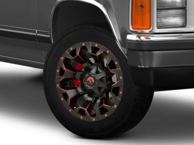 Fuel Wheels Dakota Assault Matte Black Red Milled 5-Lug Wheel; 17x9 ...