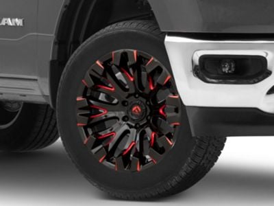 Fuel Wheels RAM 1500 Quake Gloss Black Milled with Red Accents 6-Lug ...
