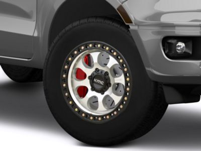 KMC Ranger Riot SBL Machined with Satin Black Lip 6-Lug Wheel; 18x9 ...