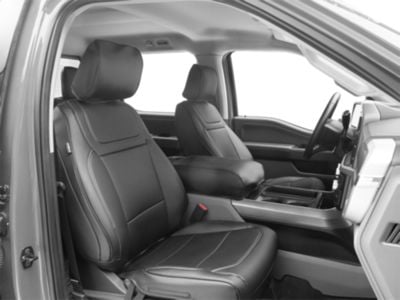 F-150 Premium Artificial Leather Front and Rear Seat Covers; All Black ...