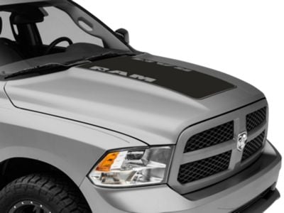 RAM Licensed by RedRock RAM 1500 Hood Decal with RAM Logo; Matte Black ...