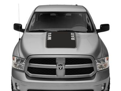 RAM Licensed by RedRock RAM 1500 Hood Decal with RAM Logo; Matte Black ...