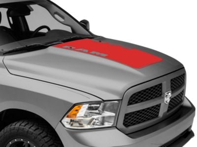 RAM Licensed by RedRock RAM 1500 Hood Decal with RAM Logo; Red R135337 ...