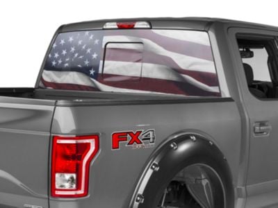 SEC10 F-150 Perforated Real Flag Rear Window Decal T530423 (97-25 F-150 ...