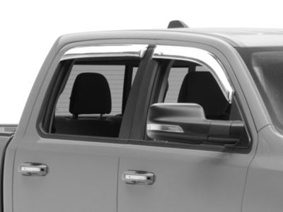 RAM 1500 Ventvisor Window Deflectors; Front and Rear; Chrome (19-25 RAM ...
