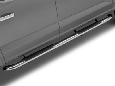 RedRock F-150 4-Inch Oval Bent End Side Step Bars; Stainless Steel ...