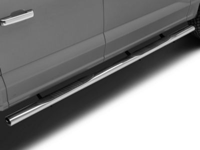 RedRock F-150 4-Inch Oval Straight End Side Step Bars; Stainless Steel ...