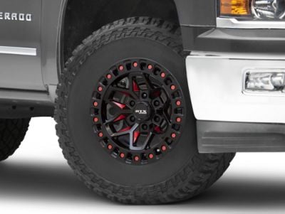 RTX Offroad Wheels Silverado 1500 Zion Black Milled Red 6-Lug Wheel ...