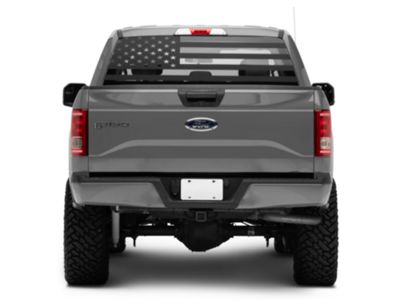SEC10 F-150 Full Window American Flag Decal; Matte Black T548314 (97-25 ...