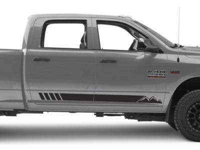 SEC10 RAM 2500 Mountain Rocker Stripes; Matte Black T578086 (Universal ...