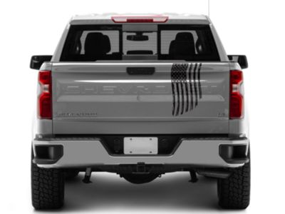 SEC10 Silverado 1500 Vertical Tailgate Distressed Flag Decal; Matte ...