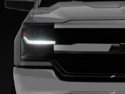 Silverado 1500 LED DRL Projector Headlights with Amber Corners; Black ...