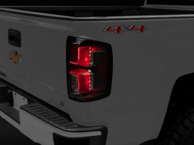 Silverado 1500 OEM Style LED Tail Lights; Black Housing; Red/Clear Lens ...