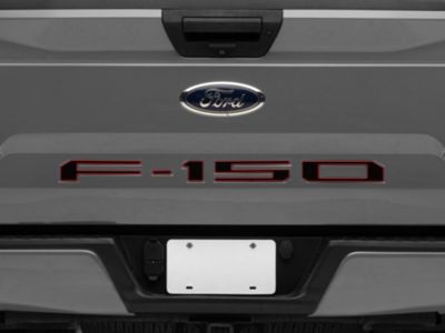 F-150 Tailgate Insert Letters; Gloss Black with Red Outline (18-20 F ...